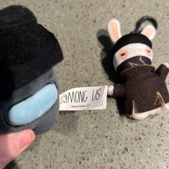 gamestop | Toys | 2 Stuffed Keychain Collectibles Among Us And Rabbids ...